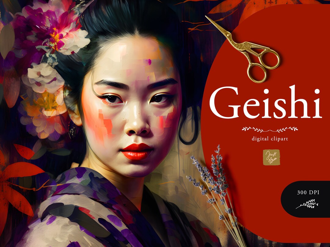 Geisha Digital Papers, Geisha Wall Art, Geisha Illustrations, Geisha ...