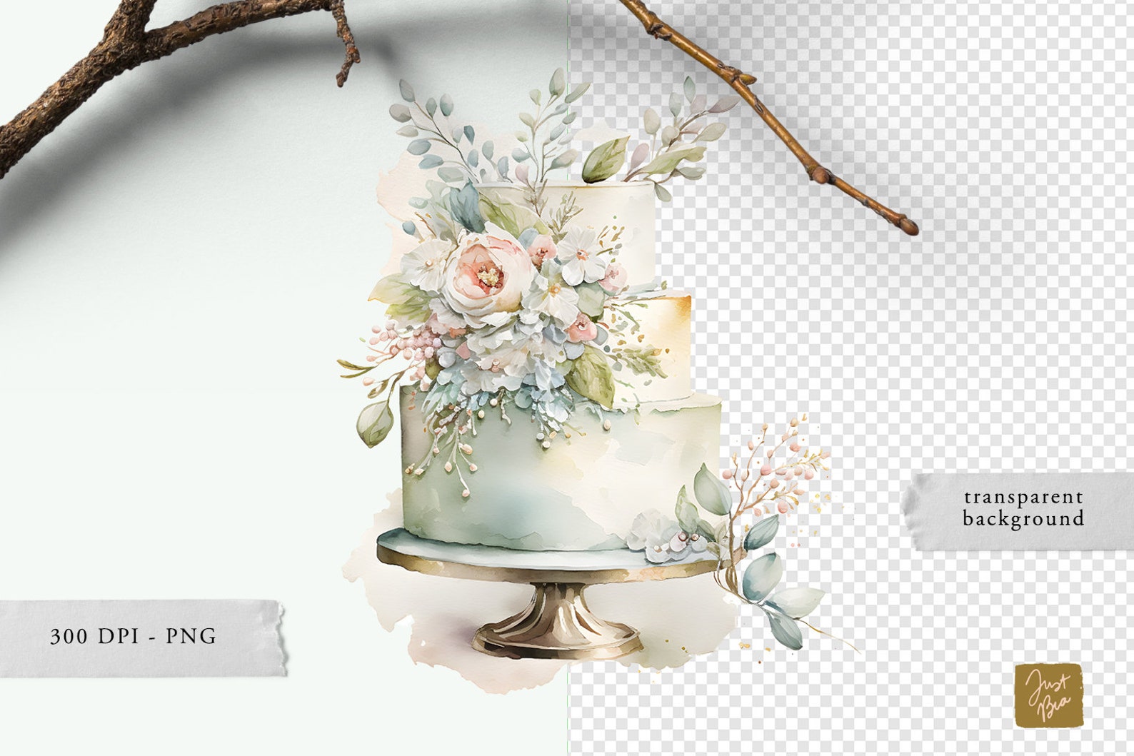 Watercolor Wedding Cake Clipart, Wedding Cake Clipart, Wedding Graphics ...