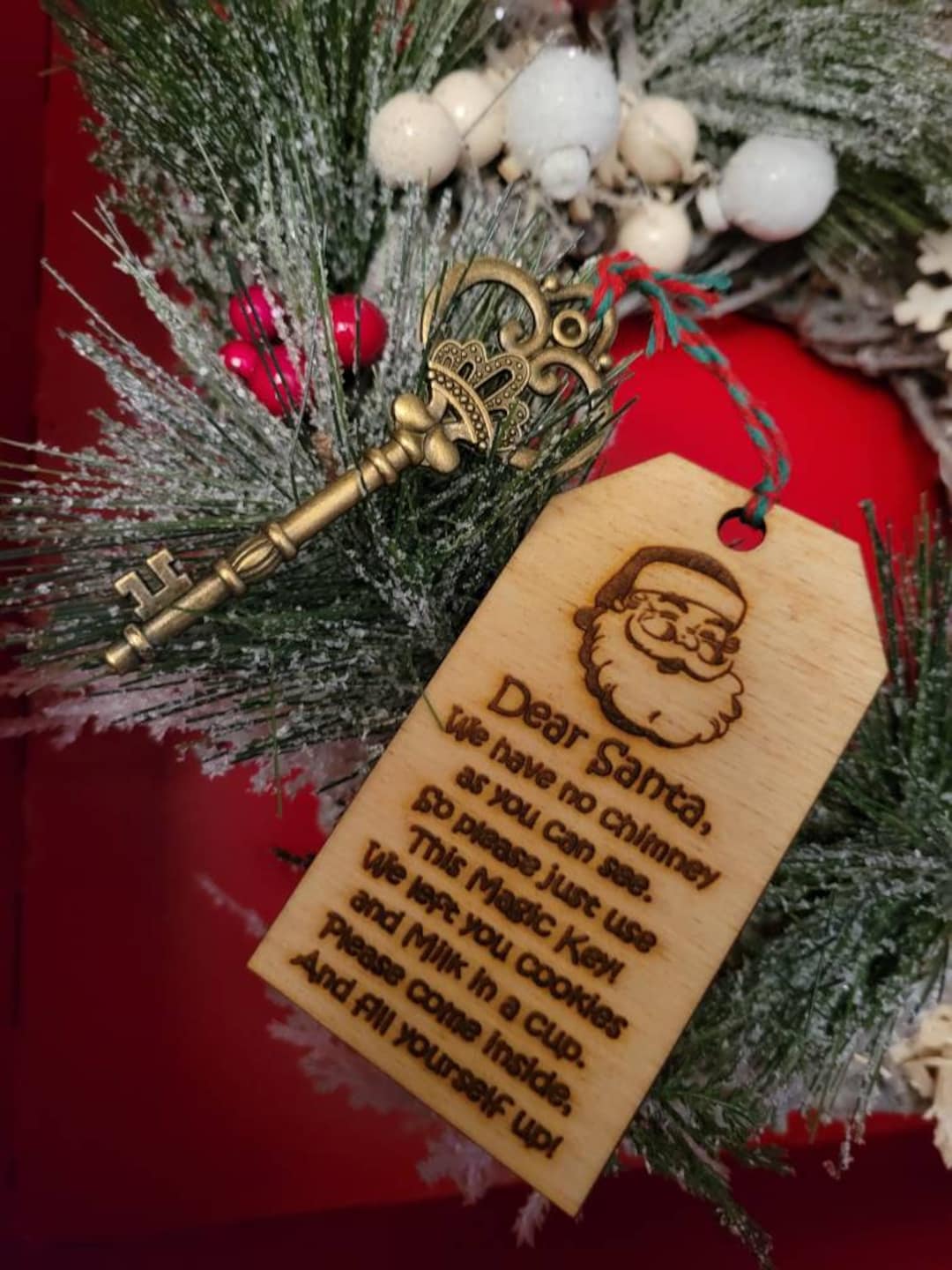 Santa's Magic Key With Wooden Tag + FREE Magic Santa Button | Santa’s ...