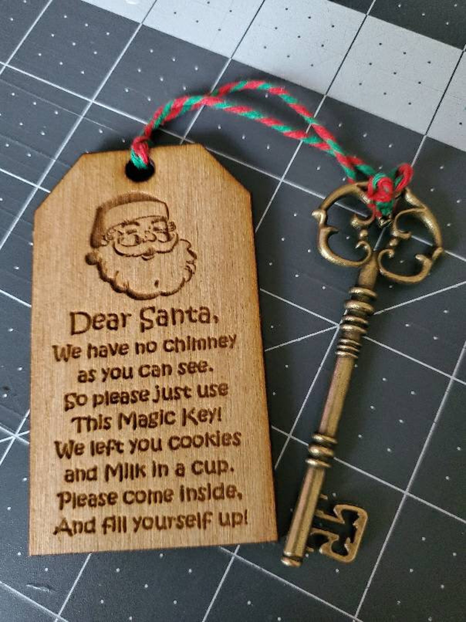 Santa's Magic Key With Wooden Tag + FREE Magic Santa Button | Santa’s ...