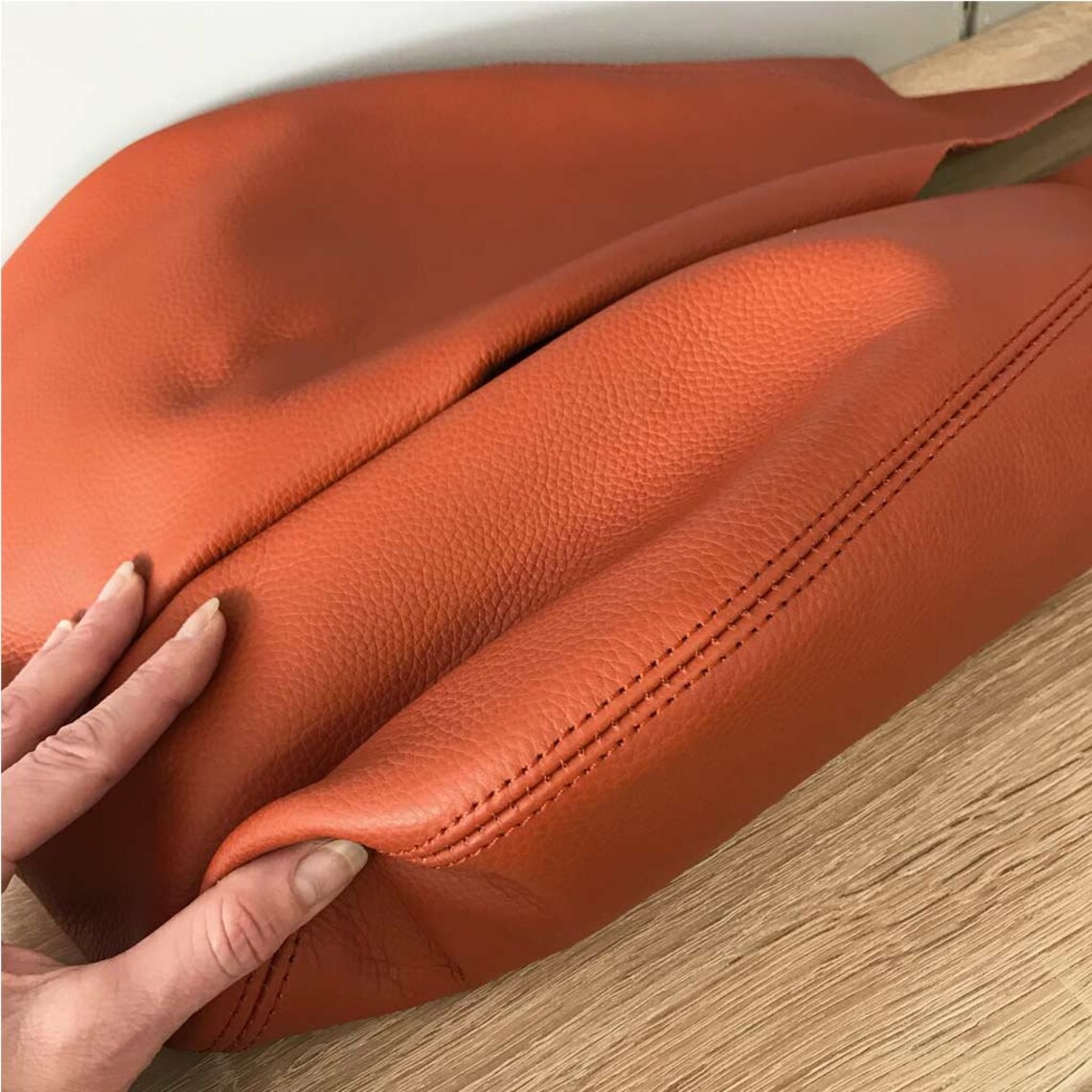 Hobo Bag Terracotta Brown-orange Leather Bag | Oversized Woman Summer ...