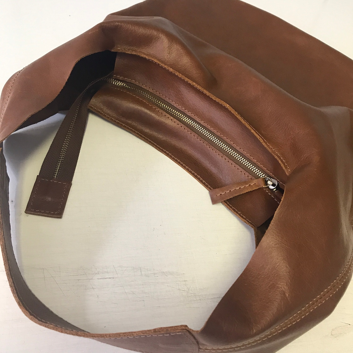 Leather Bag Brown Hobo Bag Peanut Brown Pull-up Leather Business Bag ...