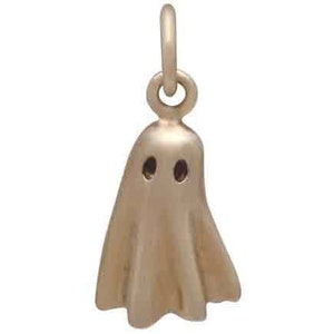 Ghost - Sterling Silver 3D Ghost Charm - Gold Tiny Halloween Charm ...