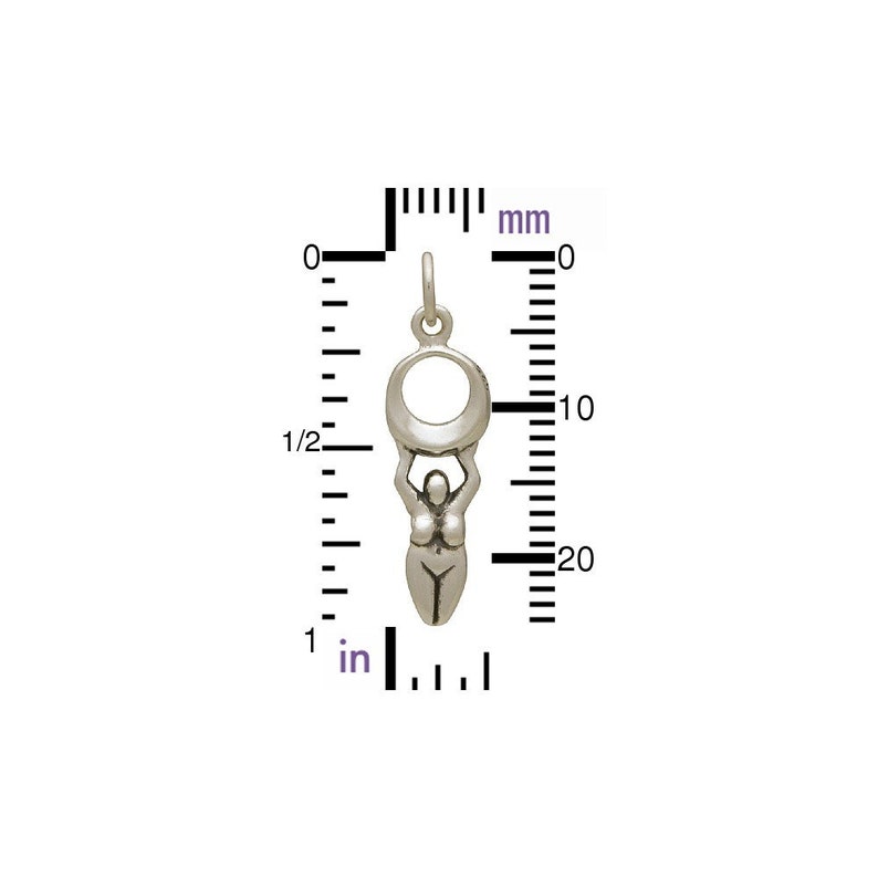 Sterling Silver Moon Goddess Charm Goddess Religious - Etsy