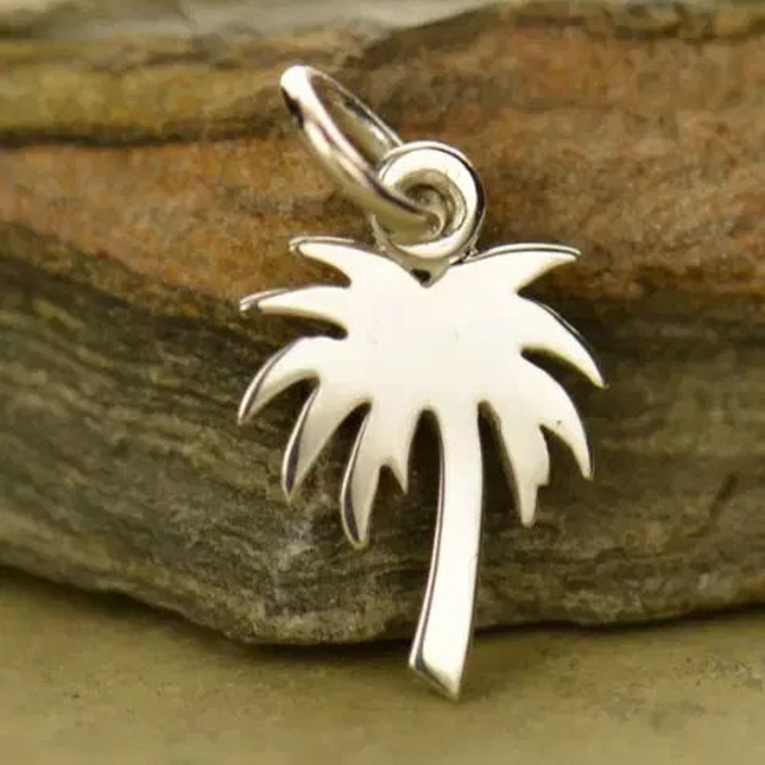 Silver Palm Tree - Tiny Sterling Silver Palm Tree, Palm Pendant ...