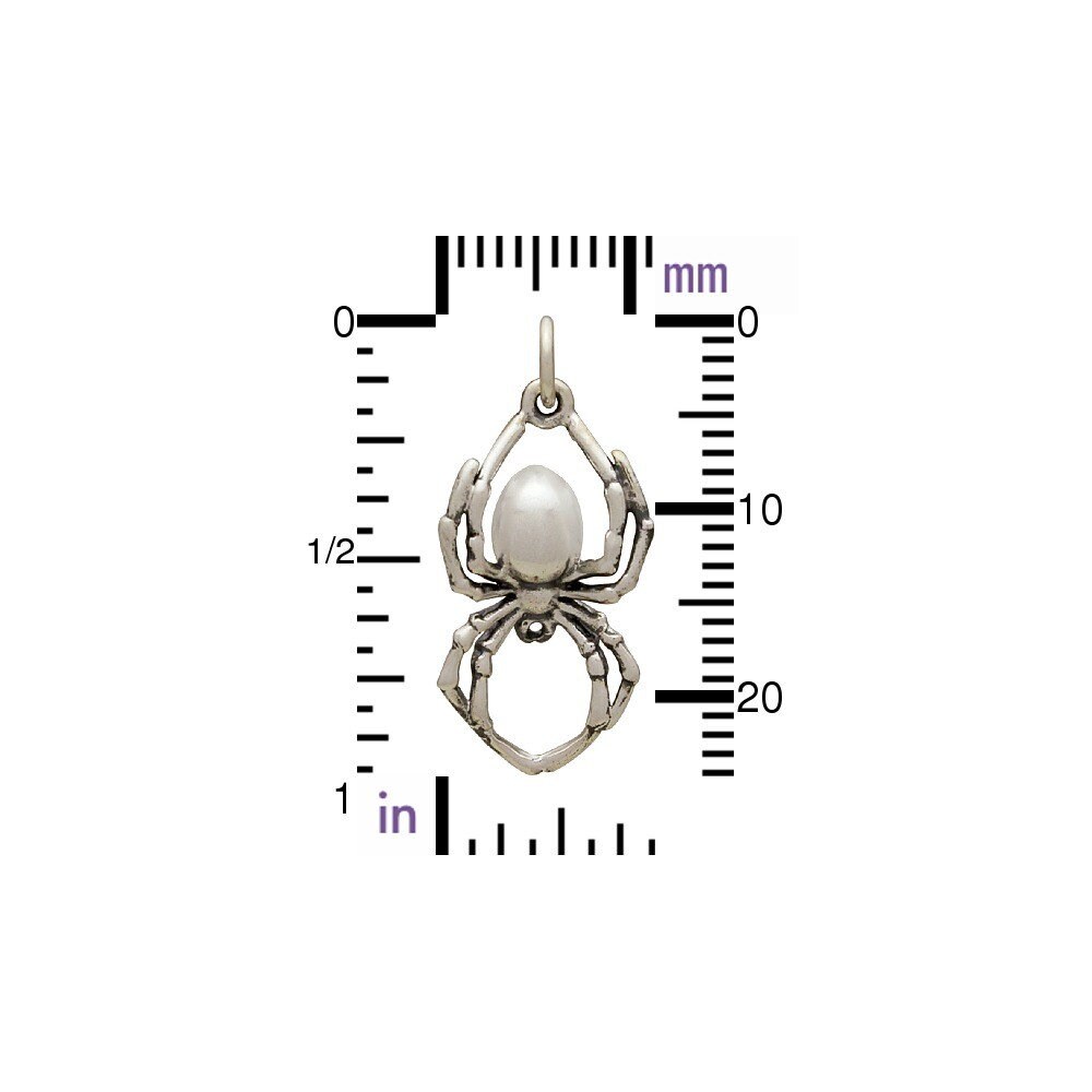 Spider - Sterling Silver Realistic Spider Charm - Halloween Charm ...