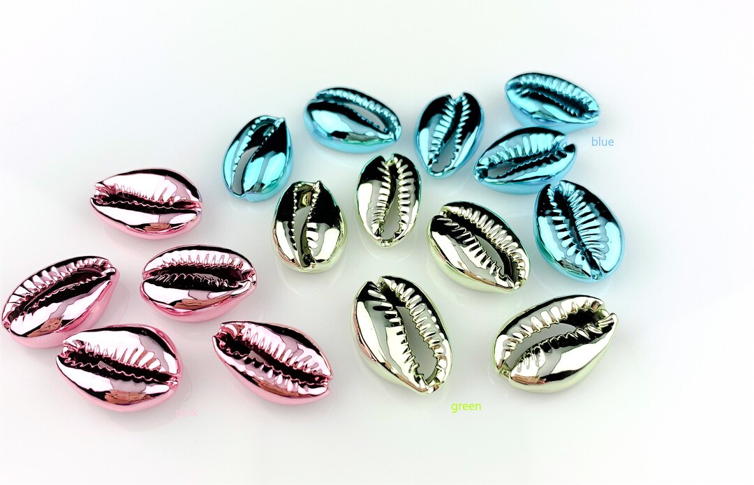 Cowrie Shells - Puka Shell - 10x15mm - Med. Polished Pink, Blue or ...