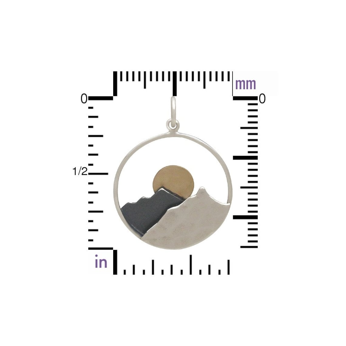 Mountain Large Sterling Silver Mountain Range Pendant With - Etsy