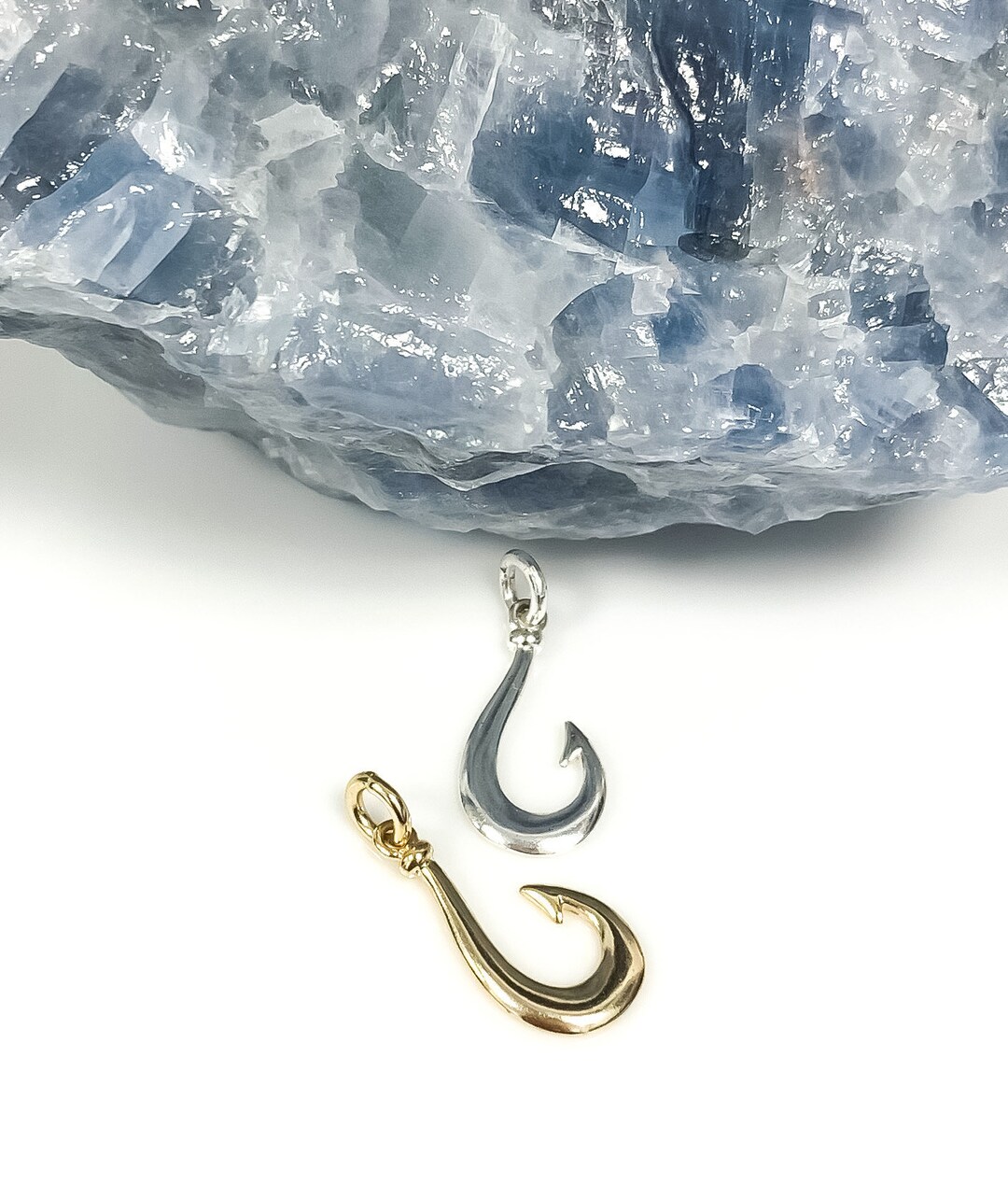 Fish Hook – Gold or Sterling Fish Hook - Ocean Nautical, Fishing ...