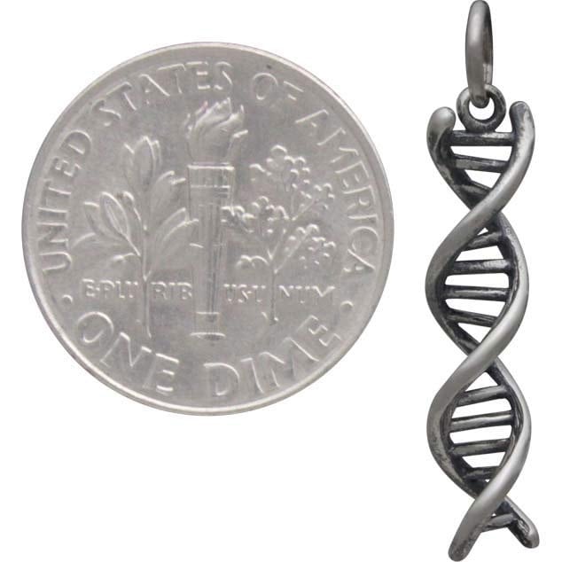 DNA Pendant Sterling Silver DNA Charm Scientist Biology - Etsy