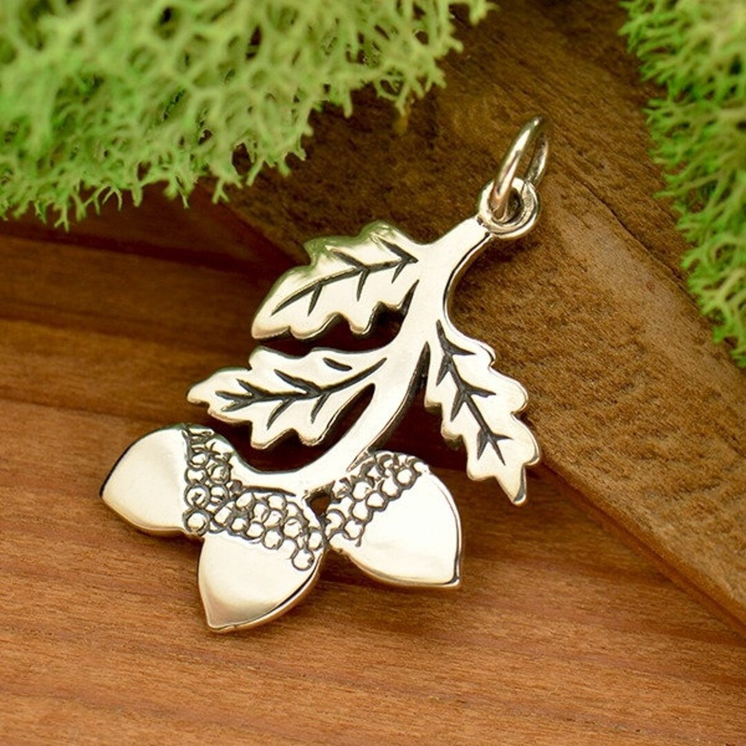 Acorn Charm - Sterling Silver Acorns, Oak Tree Charm, Acorns, Fall ...