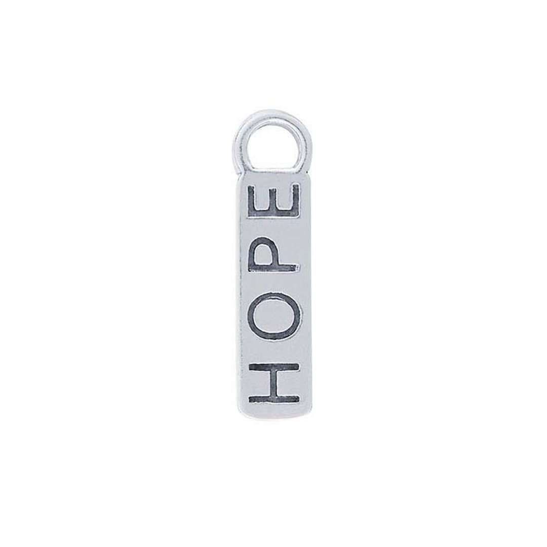 Hope Charm - Sterling Silver Engraved Hope - Personalized Tag, Message ...