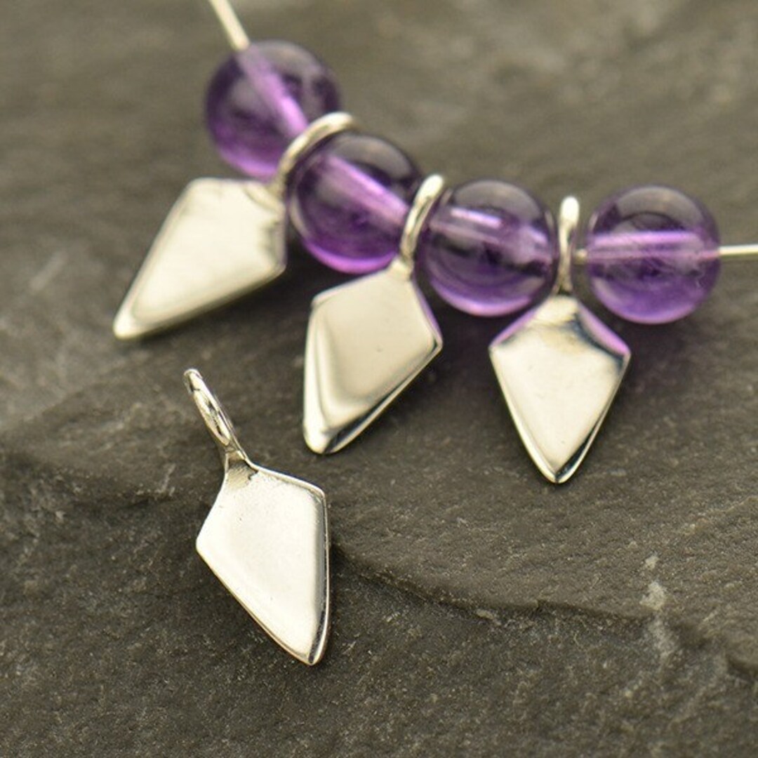 Spike Charm - Sterling Silver Flat Spike Spacer Charm - Bracelet ...