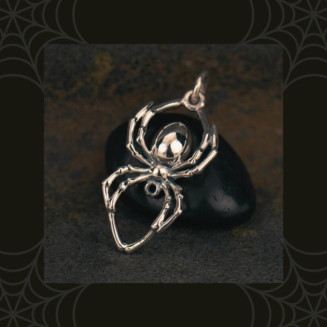 Spider - Sterling Silver Realistic Spider Charm - Halloween Charm ...