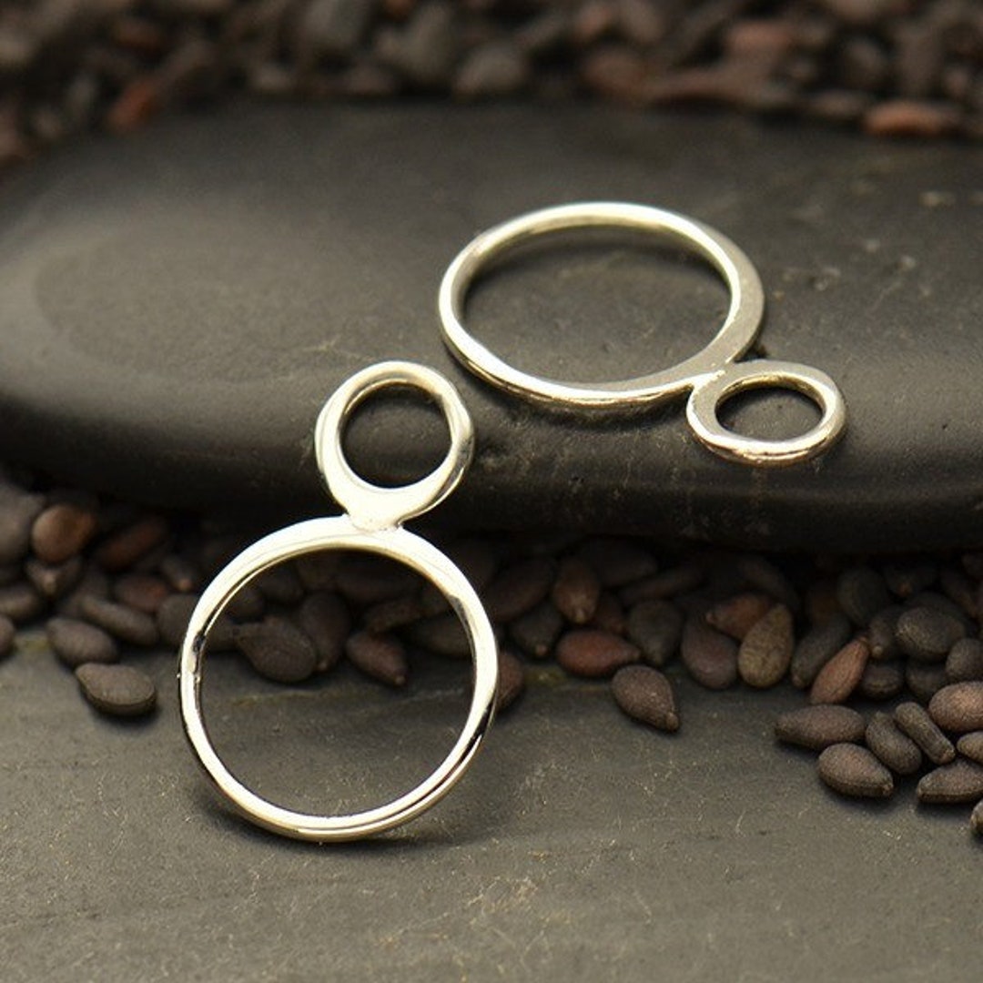 Double Circle Link - Sterling Silver Two Soldered Circles Link ...