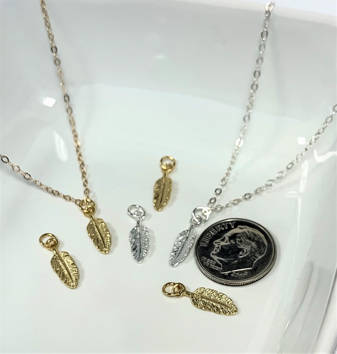 Feather Charm - Gold or Silver, Graduation Gift, Bird Feather, Grad ...