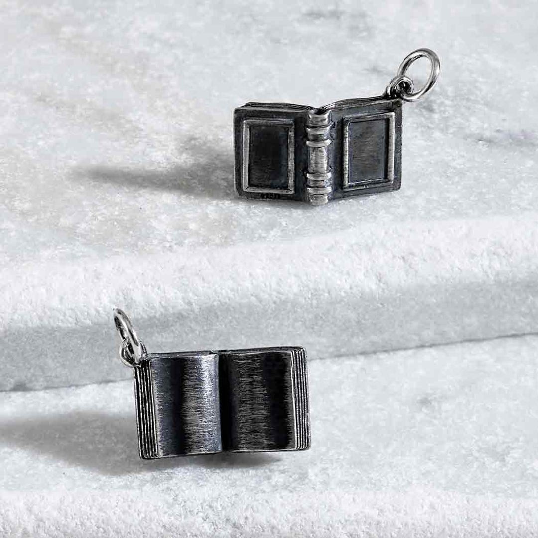 Book - Sterling Silver Open Book Pendant - Books, Teachers Gift ...
