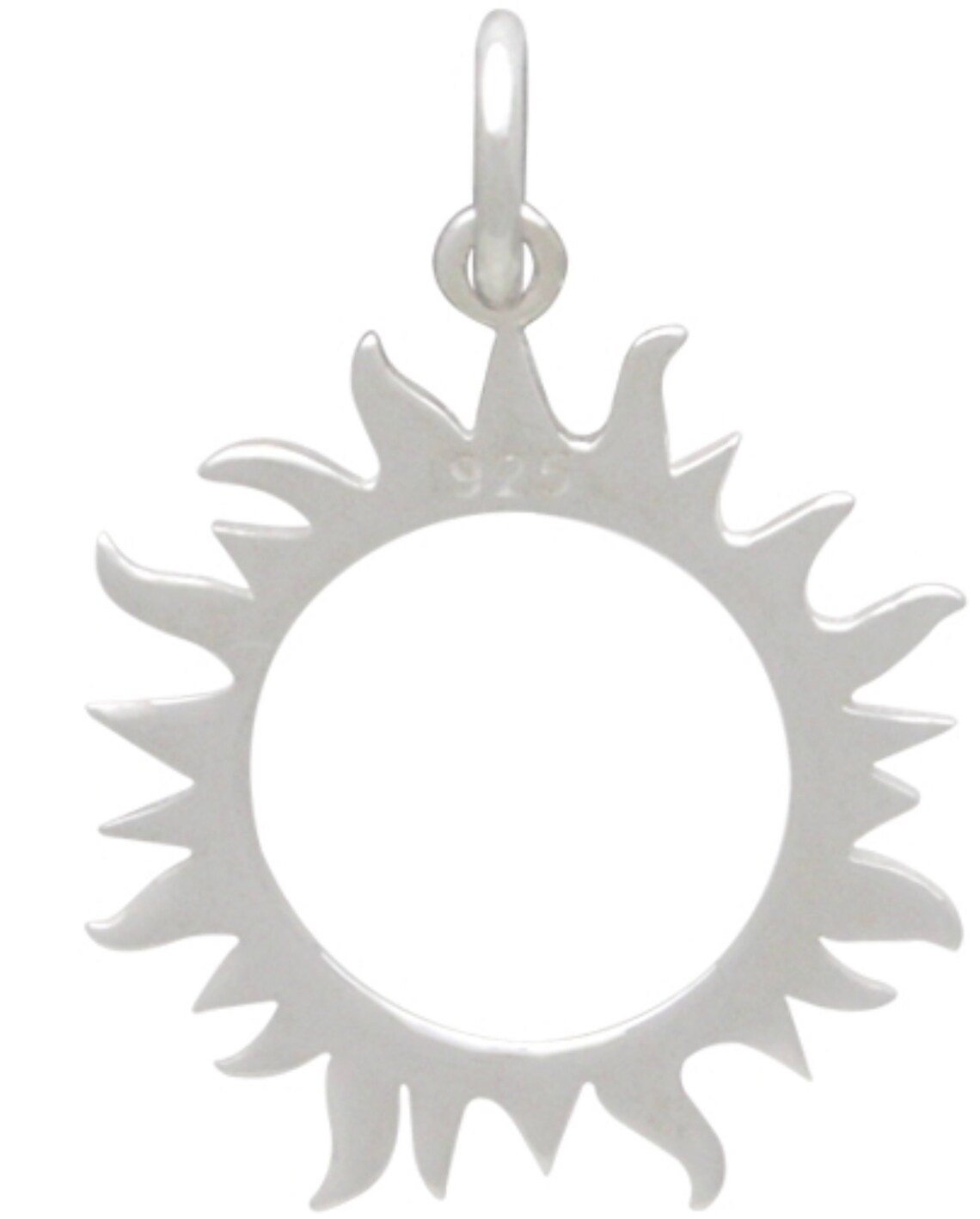Sun Sterling Silver Eclipse Charm Sun Charm Flat Plate - Etsy