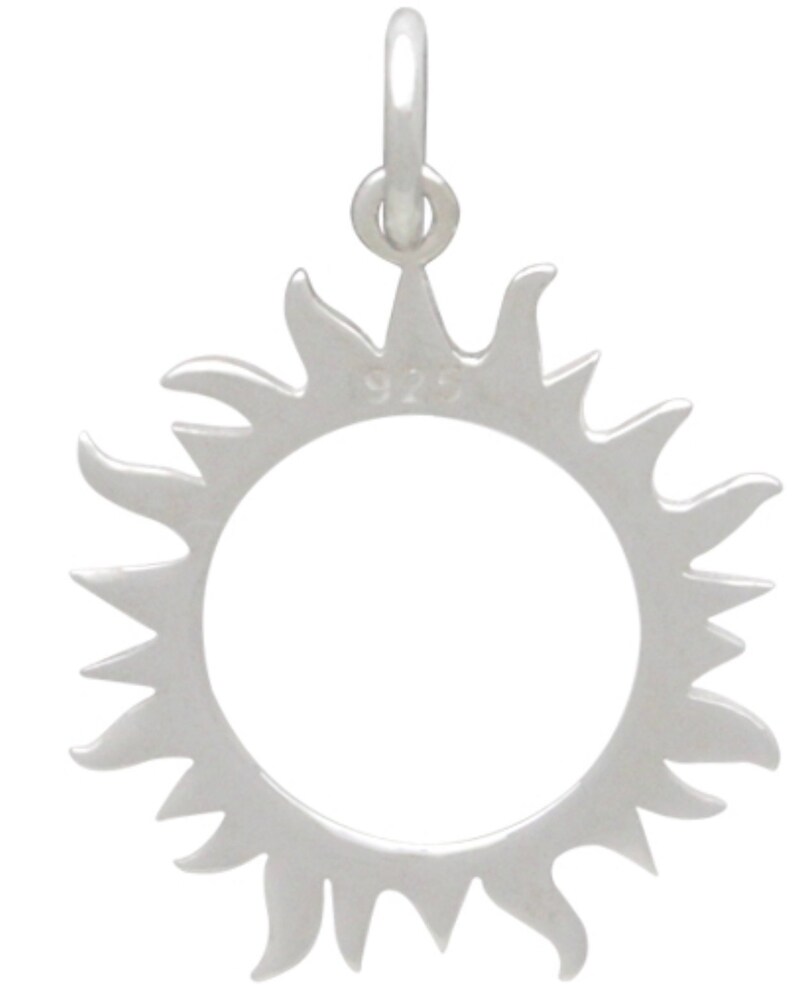 Sun Sterling Silver Eclipse Charm Sun Charm Flat Plate - Etsy