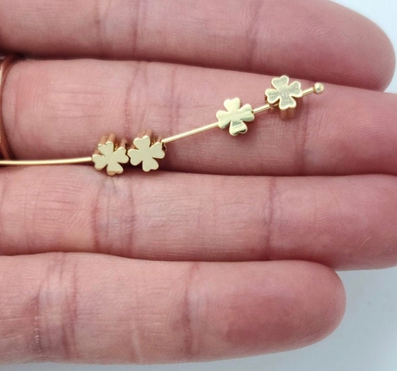 5 Pcs 5mm Clover 14K Shiny Gold Clover Charm Clover - Etsy