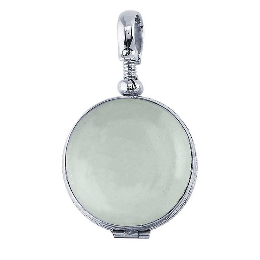Round Locket - Sterling Silver Clear Glass Round Circle Photo-keepsake ...