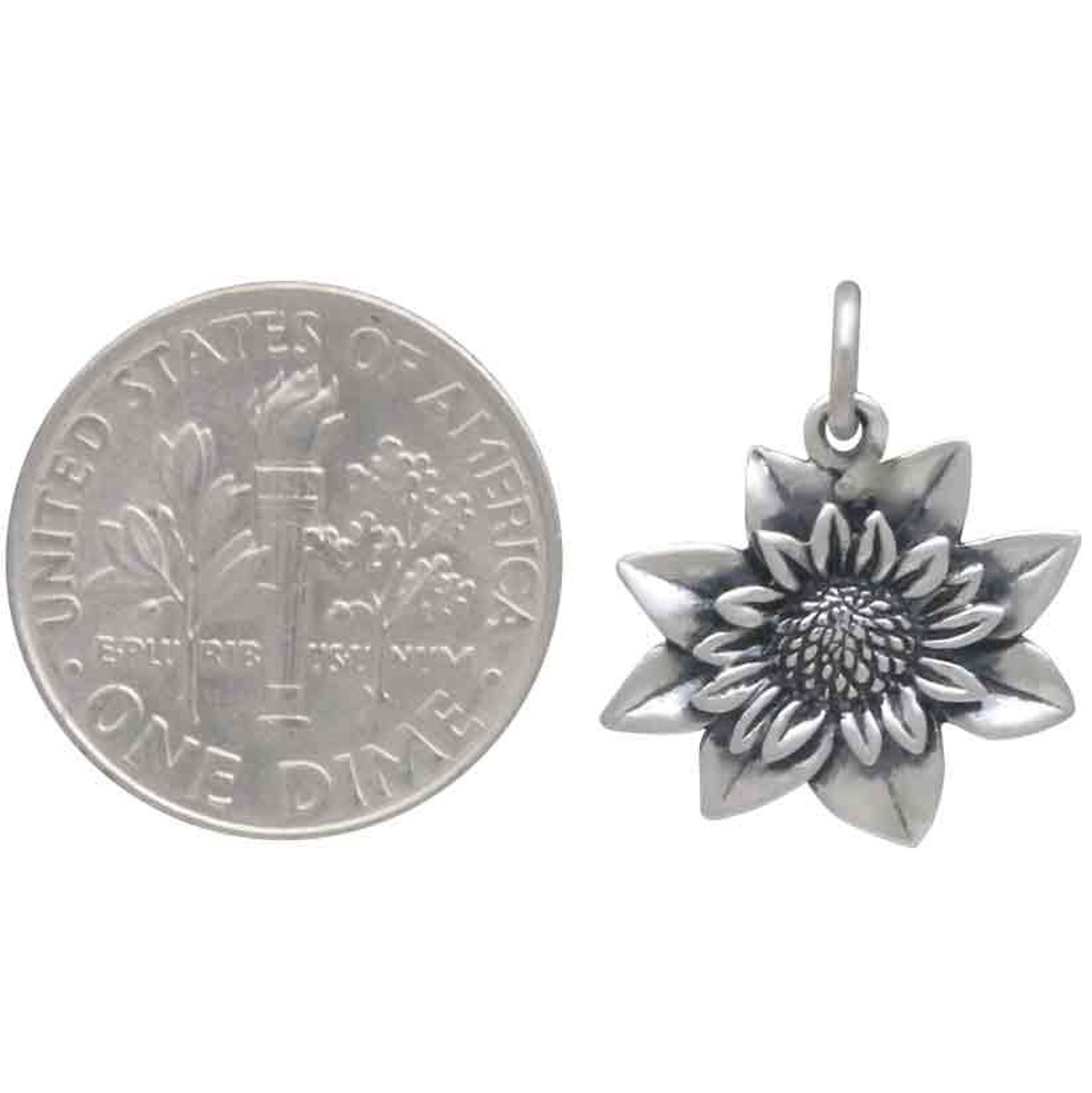 Sterling Silver Dahlia Pendant - Flower Pendant, Nature Lover Gifts ...