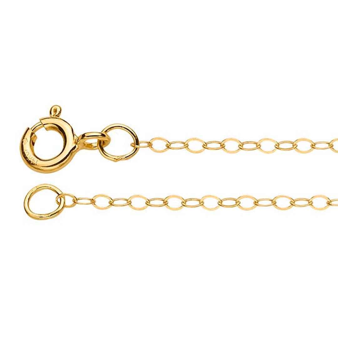Necklace - 14k Gold Filled Cable Chain - 1.5mm Cable Chain, 16" 18 ...