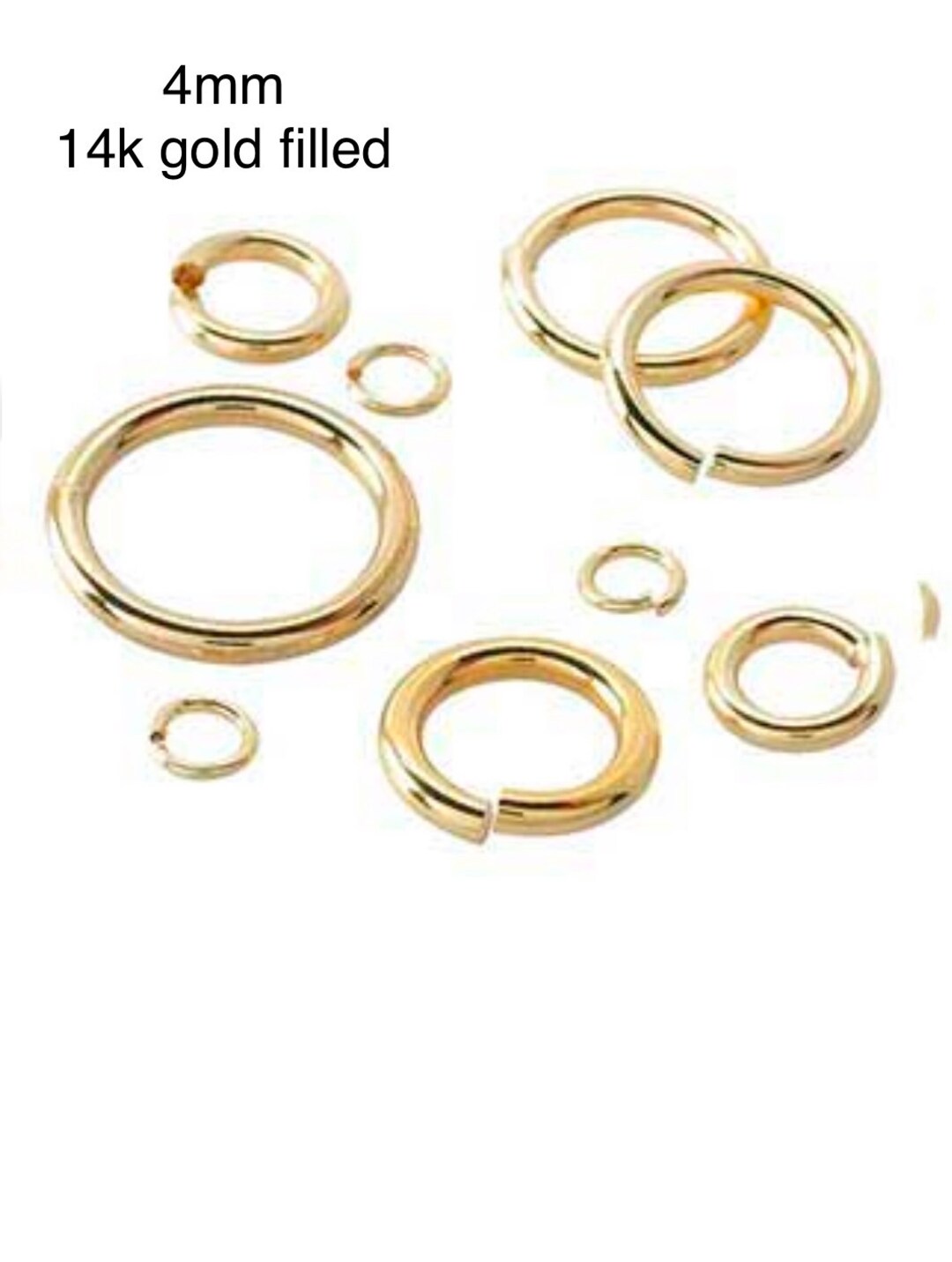 4mm 14K Gold Filled 22 Gauge Jump Ring - Locking, Gold Findings, Jewelry Parts, Connector Rings ...