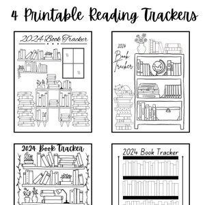 2024 Printable Reading Goal Tracker, Reading Bookshelf Tracker, Reading ...