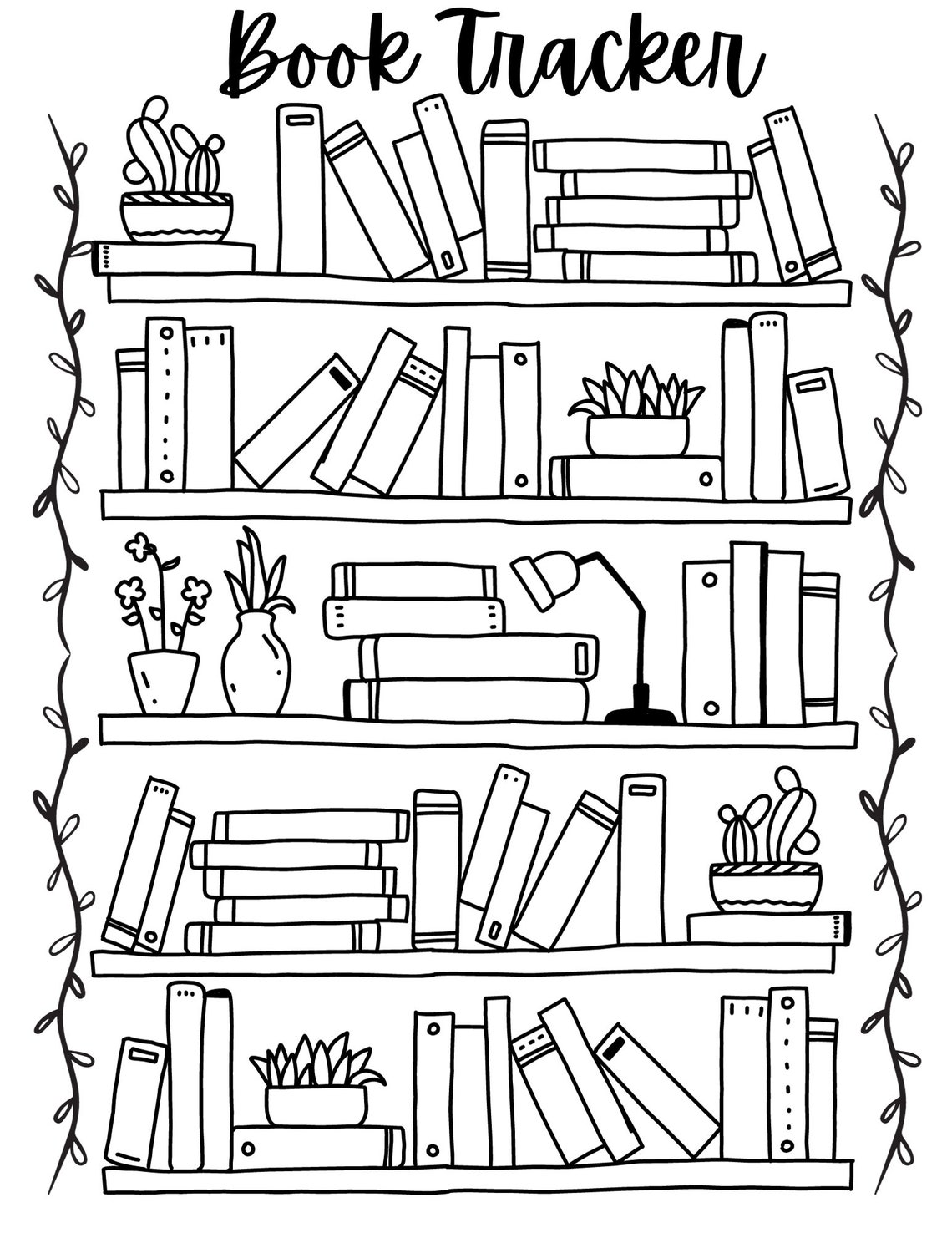 2024 Printable Reading Goal Tracker, Reading Bookshelf Tracker, Reading ...