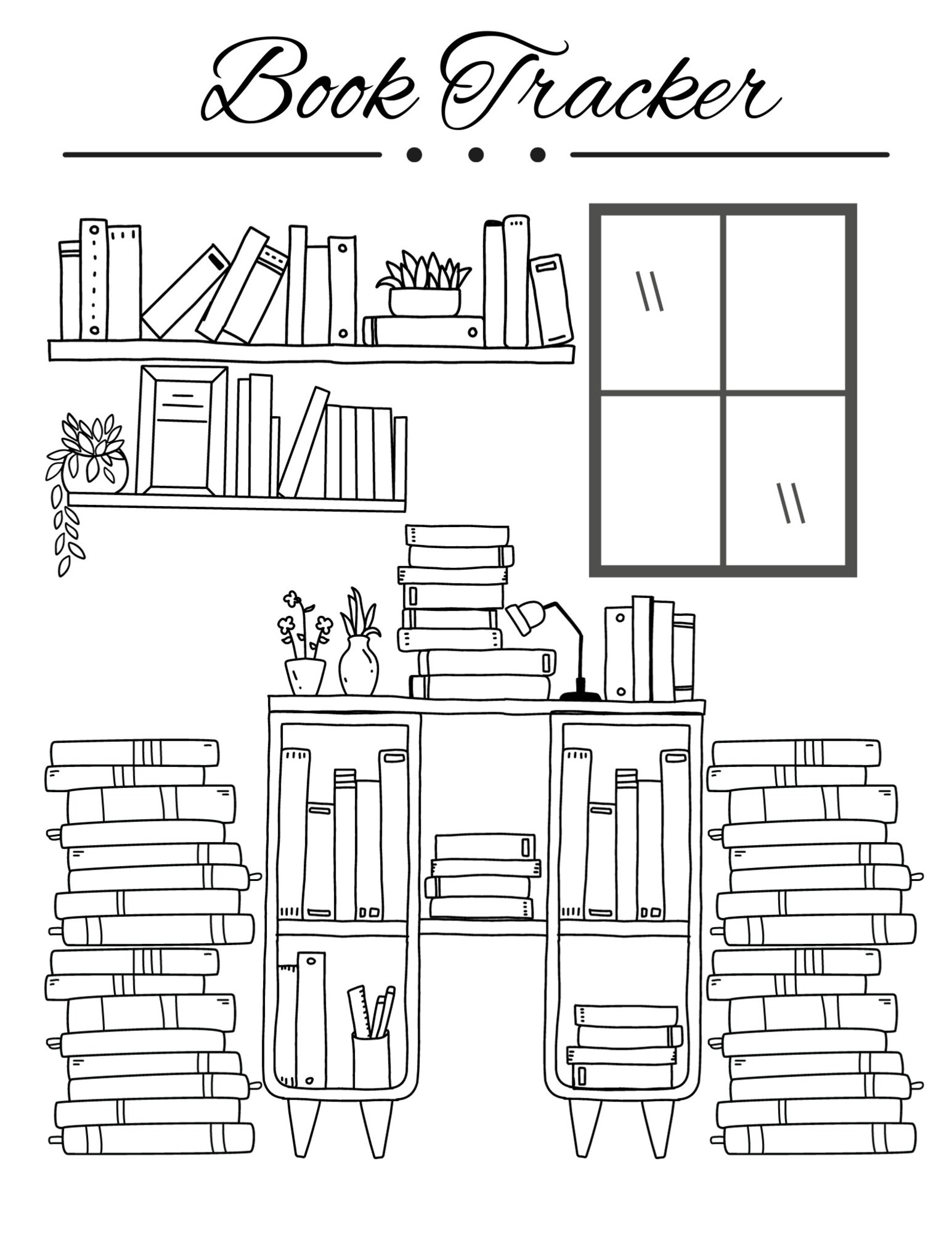 2024 Printable Reading Goal Tracker, Reading Bookshelf Tracker, Reading ...