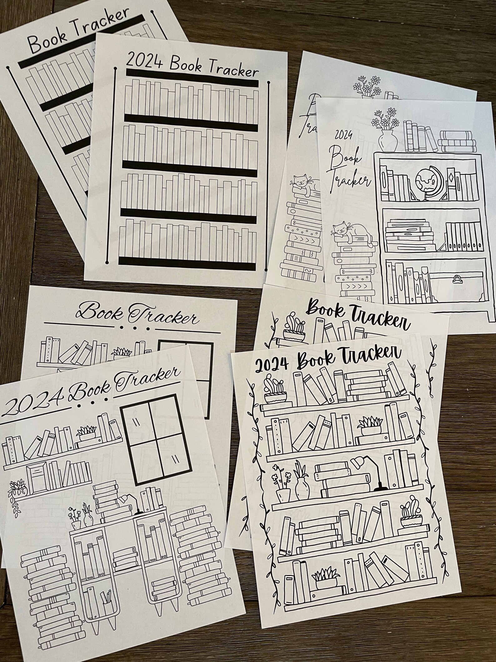 2024 Printable Reading Goal Tracker, Reading Bookshelf Tracker, Reading ...