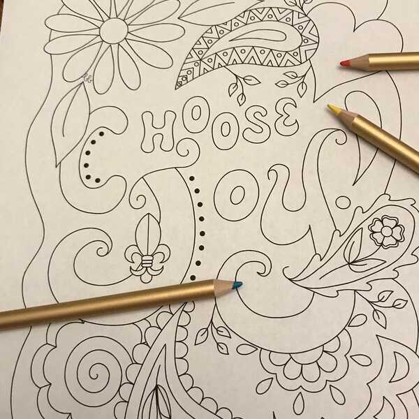 Choose Joy Coloring Page - Etsy