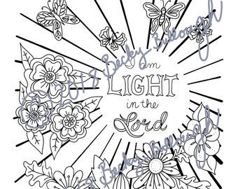 I Am the Light Coloring - Etsy