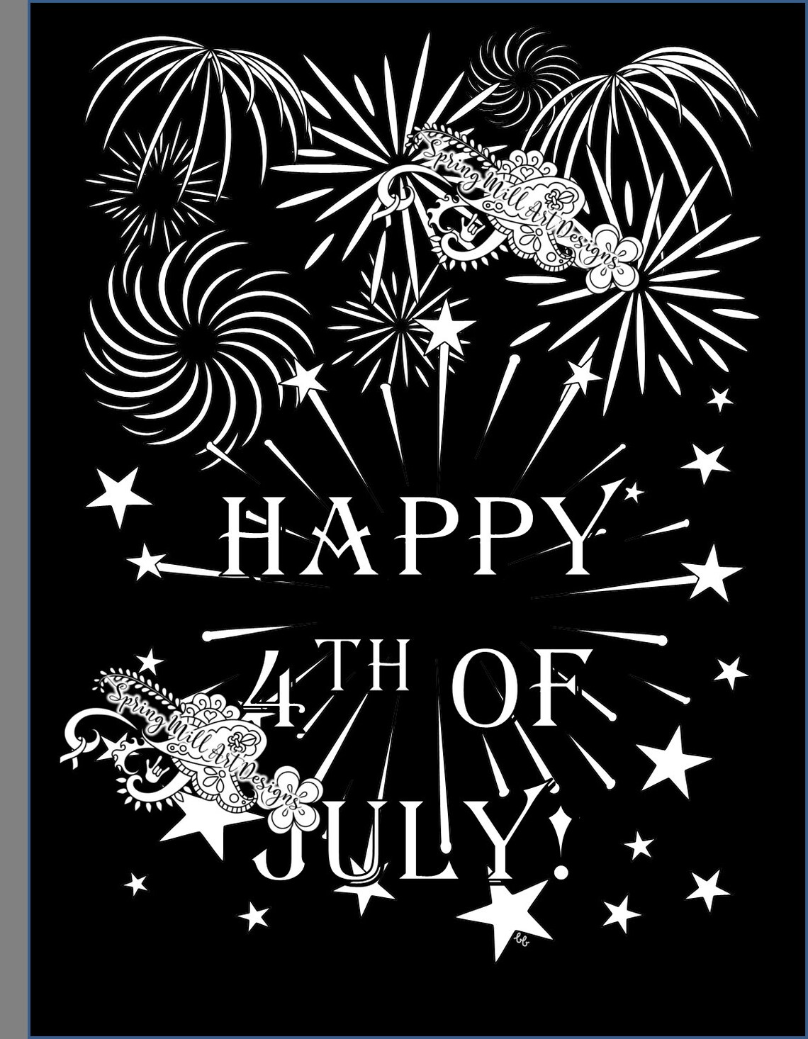 Let's Celebrate! Happy 4th of July Fireworks Coloring Page in Two ...