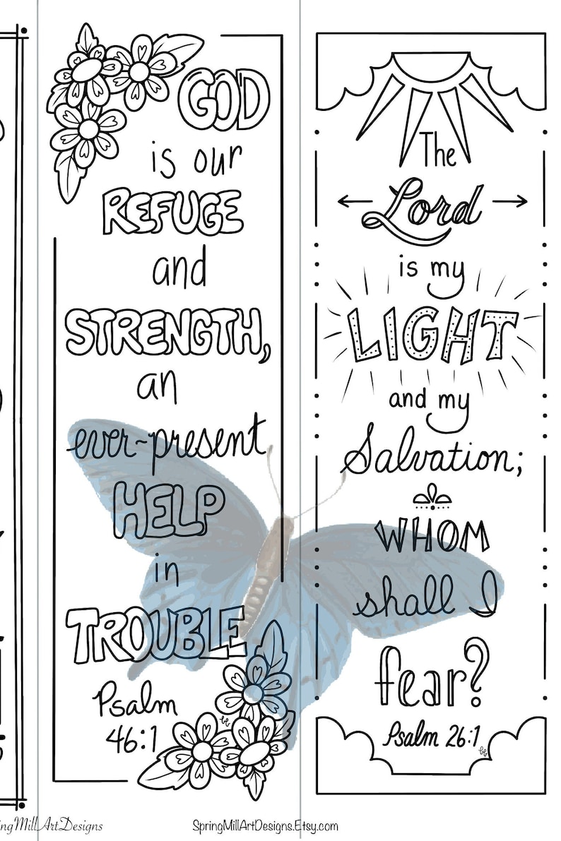 Draw Near to God, 4 Bible Bookmarks to Color. Hand Lettered and ...