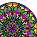 Rose Window Stained Glass Mandala Printable Coloring Page - Etsy