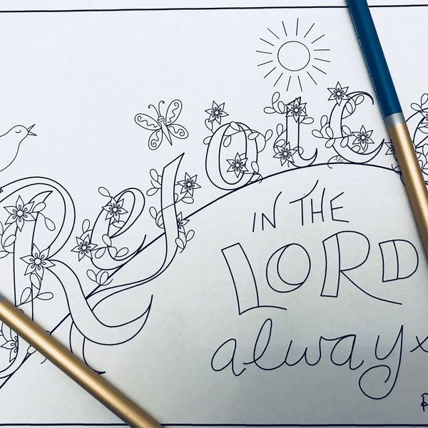 Rejoice Always Coloring Page - Etsy
