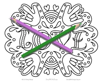 Printable ASL Coloring Page, ASL I Love You Coloring Sheet, Coloring ...