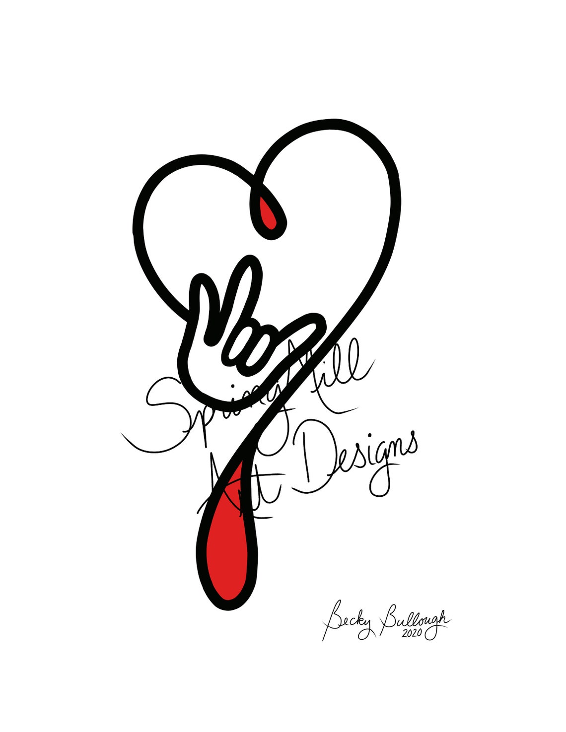 Set of 4 Unique Hearts With ASL “I Love You” Sign—wall Art Ready for ...