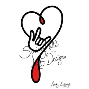 Set of 4 Unique Hearts With ASL “I Love You” Sign—wall Art Ready for ...