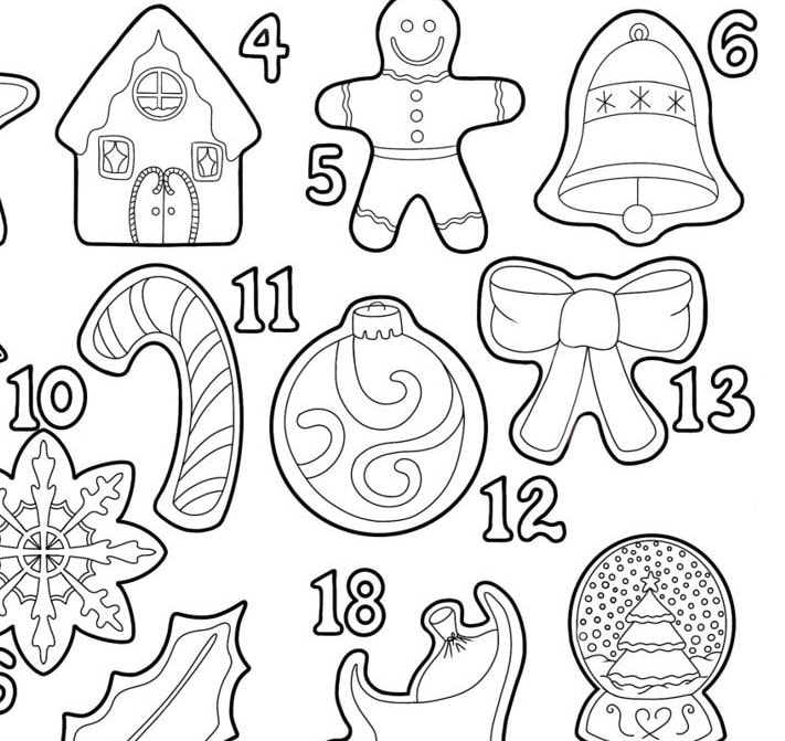 Christmas Advent Calendar to Color Christmas Cookies to - Etsy