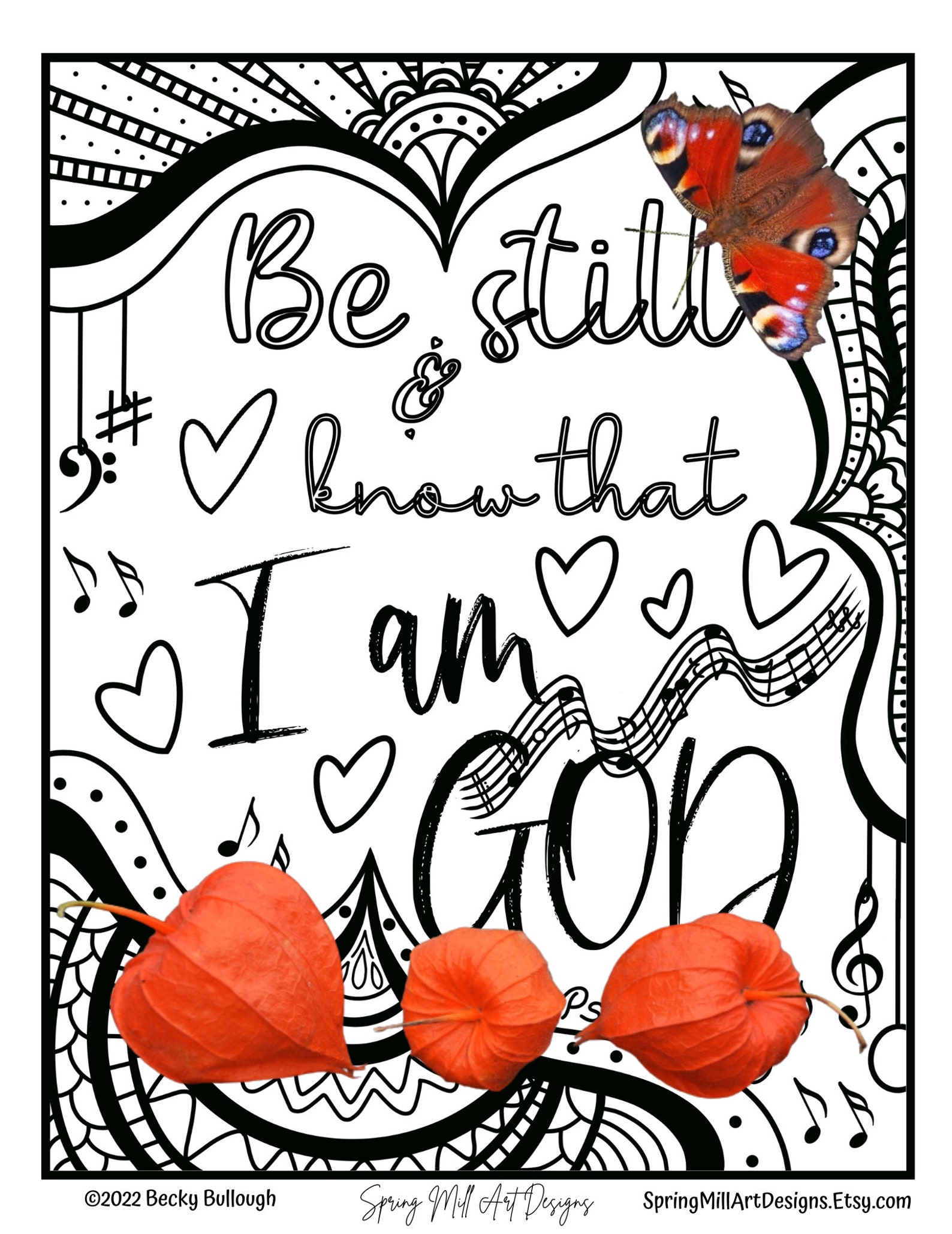Psalm 46:10 Coloring Page, Be Still and Know, Printable, Digital ...