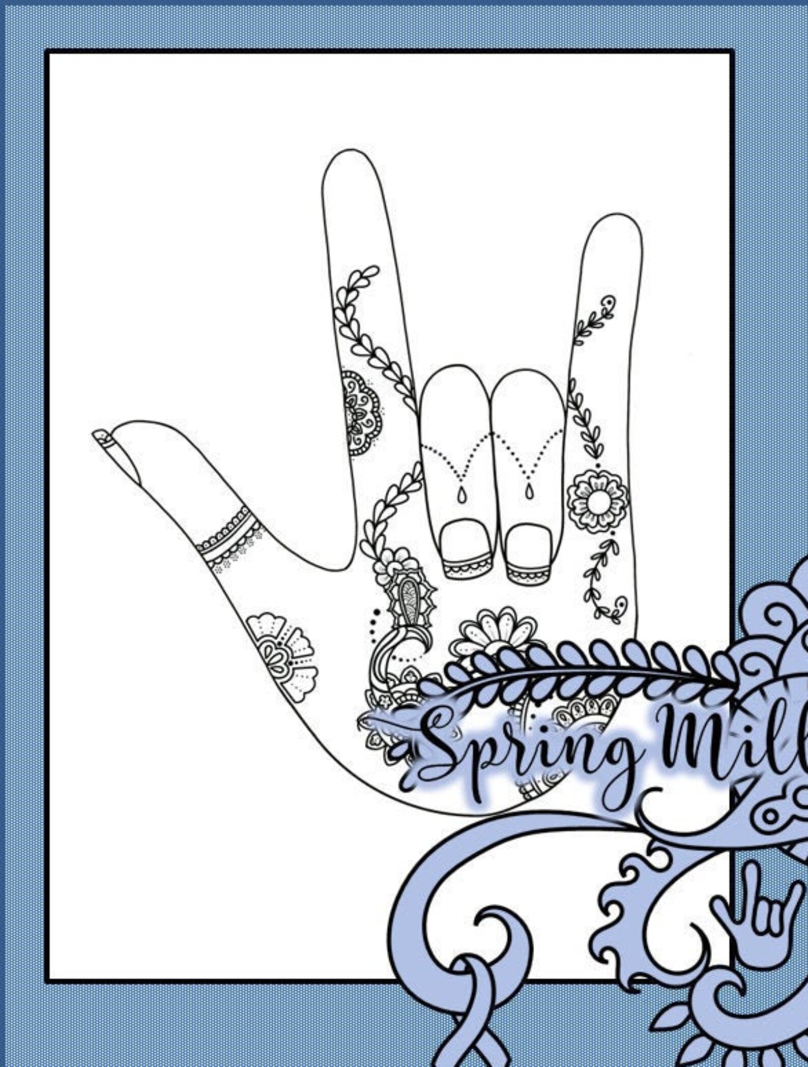 ASL I Love You Signs - Set 2, Consisting of 4 Printable Coloring Pages ...
