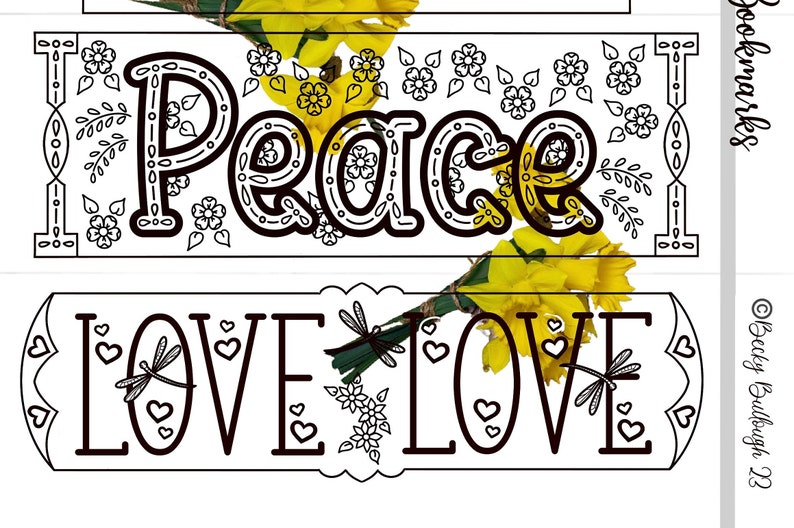 Bible Bookmarks to Color: Joy, Grace, Peace, Love. Printable. Bible ...
