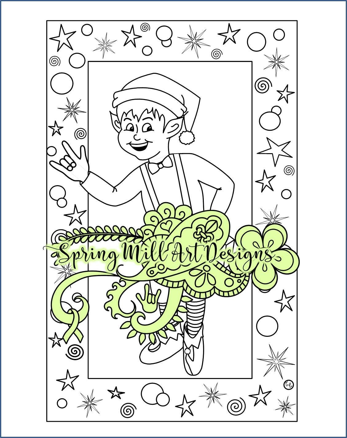 New-christmas ASL Coloring Pages Bundle--4 Printable Pages Featuring "i ...