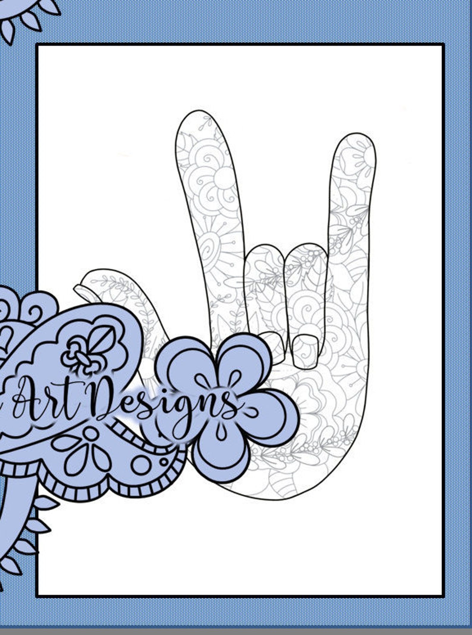 ASL I Love You Signs - Set 2, Consisting of 4 Printable Coloring Pages ...