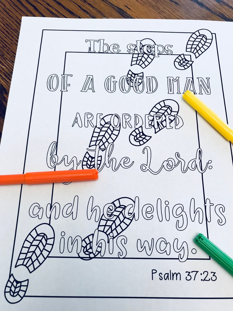 Father's Day Coloring Page "the Steps of a Good Man Are Ordered by the ...