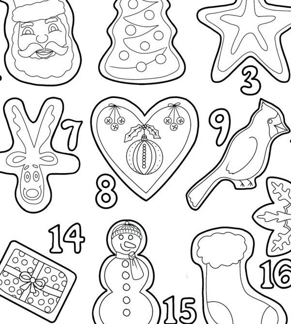 Christmas Advent Calendar to Color Christmas Cookies to - Etsy
