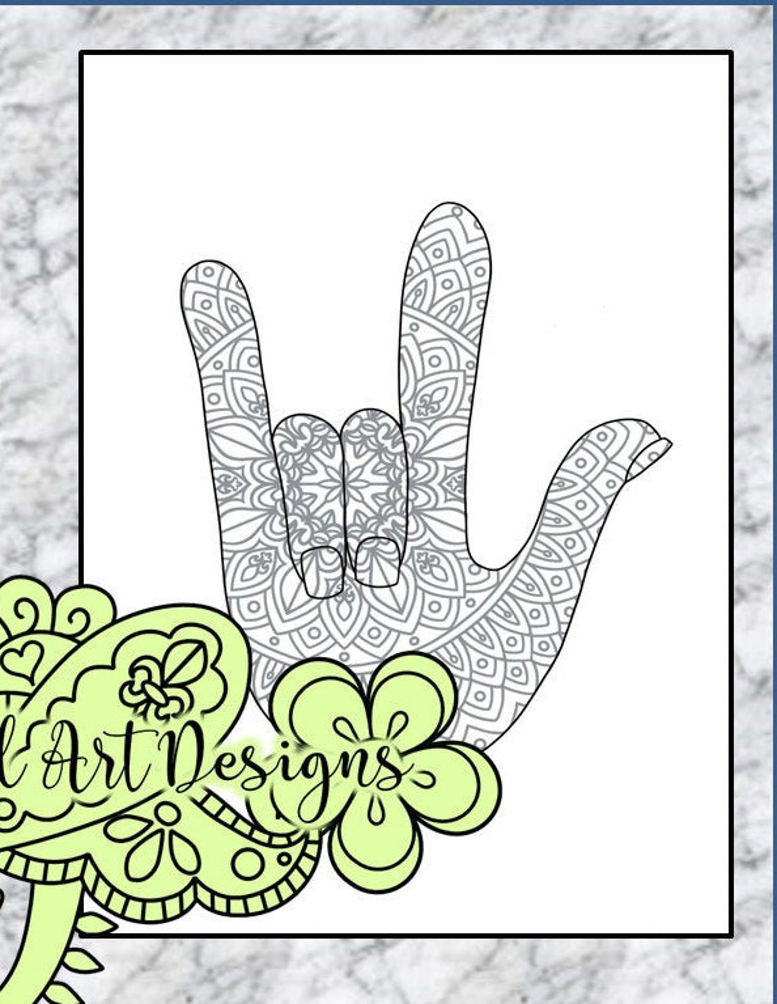 ASL I Love You Signs Set 1 Consisting of 4 Printable | Etsy